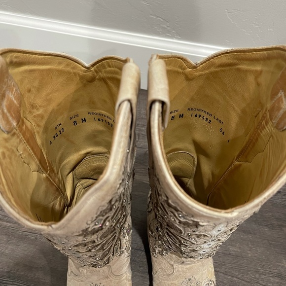 Corral | Shoes | Corral White Glitter Inlay Western Boots Woman Size 8 ...